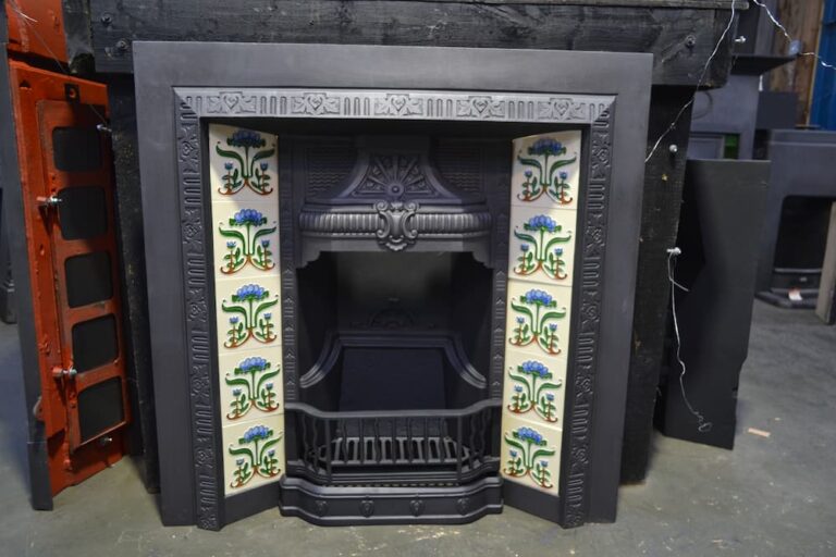 Victorian Fireplace Insert with tiles - 4445TI - Antique Fireplace Co